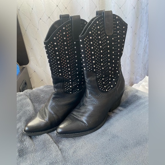 Shoes | Reba Heeled Cowboy Boots Womens Size 7 Shiny Whimsigoth Disco ...
